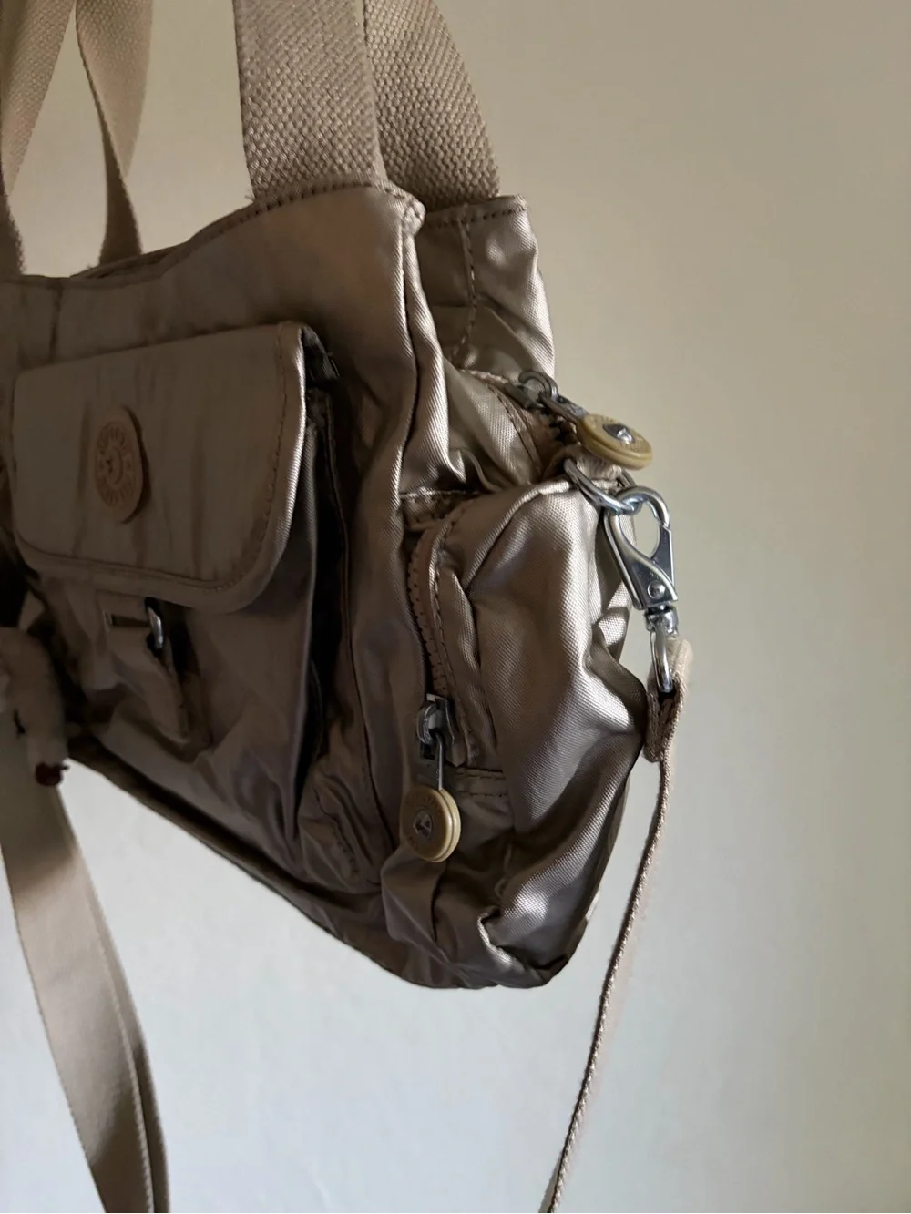Kipling | Bags | Kipling Silver Metallic Crossbody With Plush Monkey ...